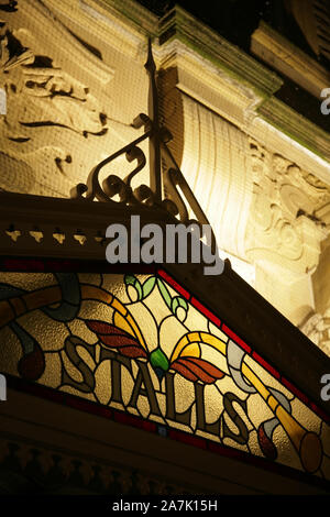 Stalls sign at the Grand Theatre, Blackpool Stock Photo - Alamy