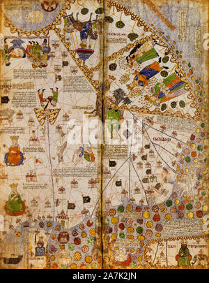Medieval world map with Jerusalem at Centre. Psalter world map. 1260 ...