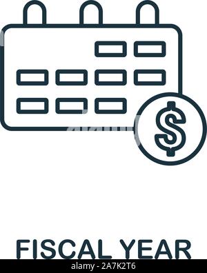 Fiscal Year vector icon symbol. Creative sign from business management ...