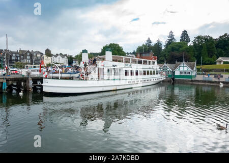 The Swan ferry on Lake Windermere, Windermere, Cumbria, Lake District ...