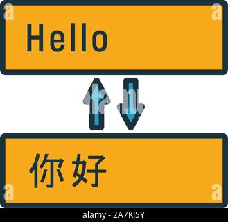 Translator icon. Simple element from digital disruption collection. Line Translator icon for ...