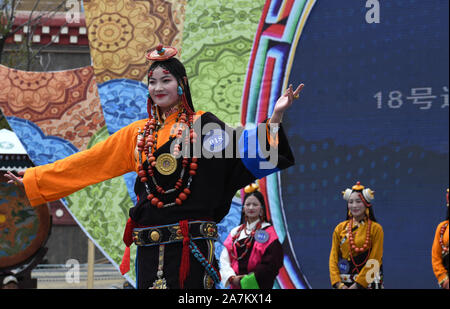 Tibetan beauties demonstrate themselves at the first Tibetan pageant ...