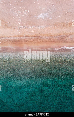 Aerial view of coastline and ocean, captured with a drone, in San Diego ...