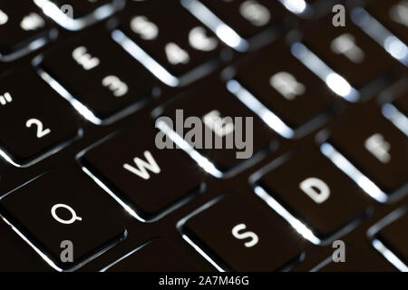 A qwerty English language keyboard. Concept - passwords. qwerty is the ...