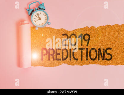 Text sign showing 2019 Predictions. Business photo showcasing statement ...