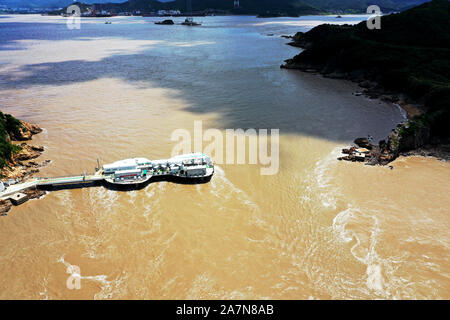 Aerial view of the tidal energy project, led by Chinese developer LHD ...