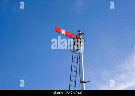 A British railway Lower-quadrant semaphore stop signal Stock Photo - Alamy