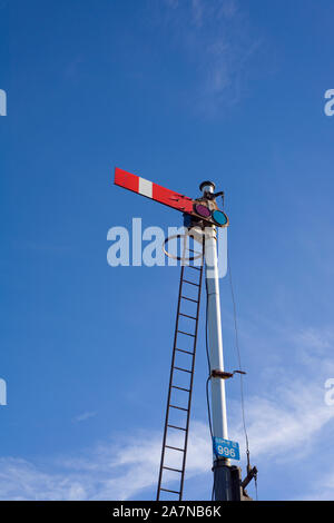 A British lower-quadrant semaphore stop railway signal Stock Photo - Alamy