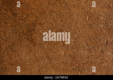 Ancient cave inscriptions of Khmer civilization in Angkor Wat Temple ...