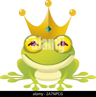 The frog Prince Fairy Tale vector illustration, with crown. vector ...