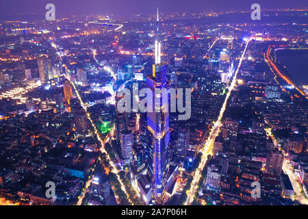 Aerial view of the Zifeng Tower, also known as Greenland Square Zifeng ...