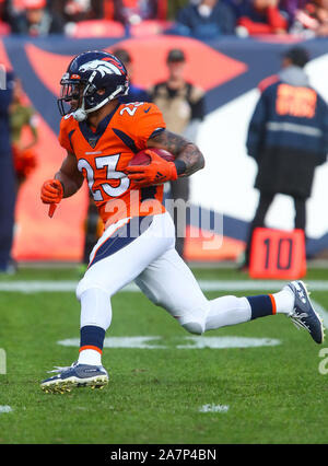 Denver Broncos running back Devontae Jackson (48) during an NFL preseason football game against ...