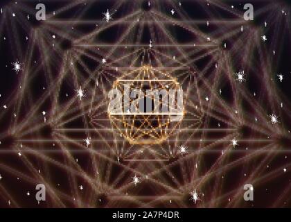 Magic triangle symbol spreads the shiny mystic energy in spiritual ...