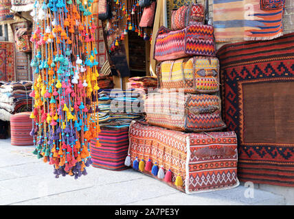 Traditional iranian carpets shop in old Grand Bazaar, located in the ...