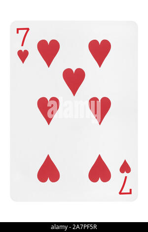 Seven of hearts playing card Stock Photo - Alamy