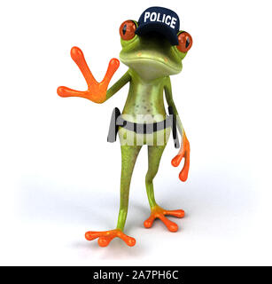 Fun 3D Cartoon frog police officer Stock Photo - Alamy