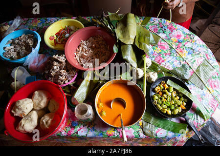 Traditional Mayan dish of stuffed pepper with rice and beans Stock ...
