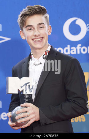 Johnny Orlando in the Winners Room during the MTV European Music Awards ...
