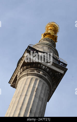 The Monument commemorating the1666 Great Fire of London stands in ...
