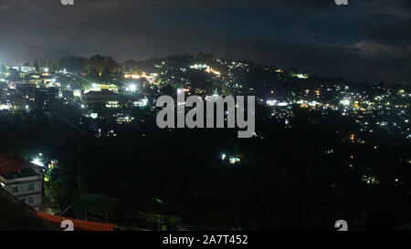 Beautiful night light view of the kalimpong town with details. The town ...