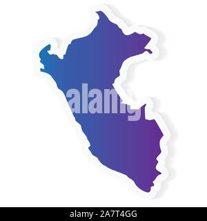 Map of Peru. Vector flat map with violet, purple, pink striped texture ...