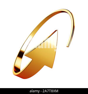 Golden Abstract Round Arrow Icon on a Black Background Stock Photo - Alamy