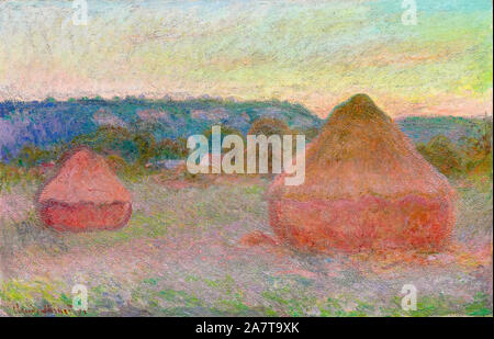 Stacks of Wheat (End of Day, Autumn), 1890/91 Stock Photo - Alamy