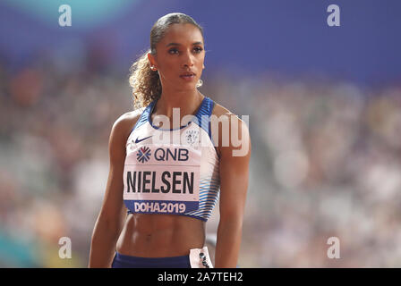 Great Britain's Laviai Nielsen during the Women’s 4x400m Relay Final on ...