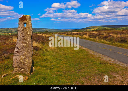 Ancient standing stone on the side of Wheeldale Roman Road on the North ...