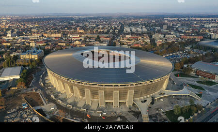 Aerial view of Puskas Arena football stadium in the 14th district of ...