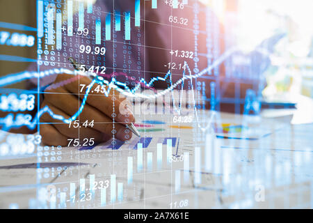 Graph trade forex business investment on screen mobile phone soft focus ...