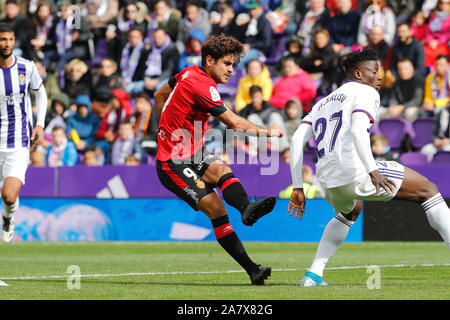 Valladolid, Spain. 3rd Nov, 2019. (L-R) Michel (Valladolid), Takefusa Kubo (Mallorca) Football ...