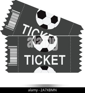 Two football tickets icon on white background, Two football tickets ...