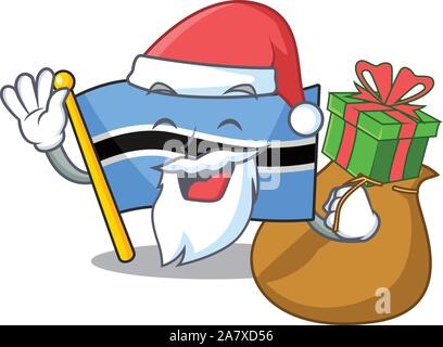 flag botswana cartoon in a santa bring candy character Stock Vector ...