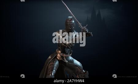 Dark knight lady 3d render Stock Photo - Alamy