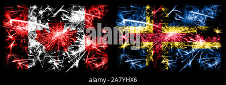 Aland abstract fireworks sparkling flag. New Year, Christmas and ...