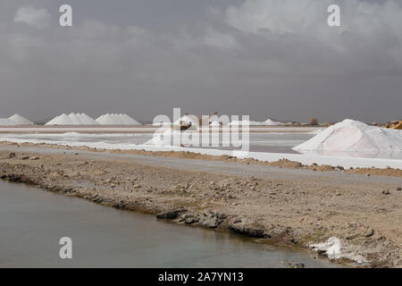 caribbean salt lake mining work Bonaire island Netherlandes Antilles ...