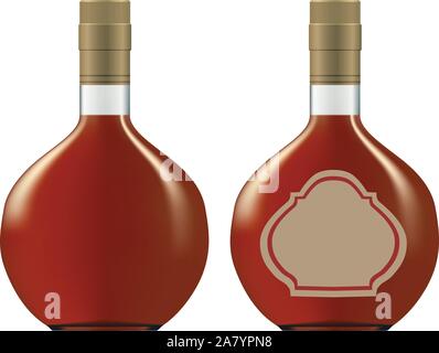 Realistic vector bottles of cognac (brandy). Isolated on white background Stock Vector Image ...