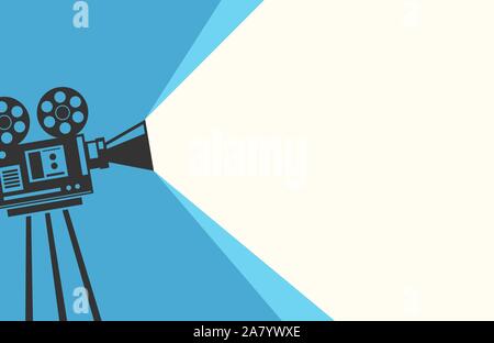 Movie time poster. Cartoon vector illustration. Cinema motion picture ...