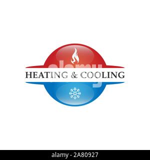 Heating and cooling logos. Abstract heating and cooling hvac logo ...