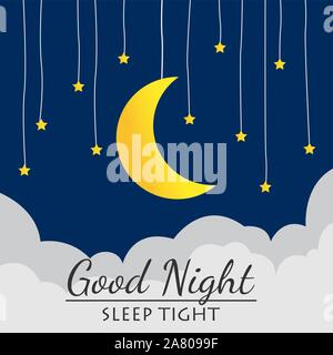 Good Night. Hand drawn typography poster. T shirt hand lettered ...