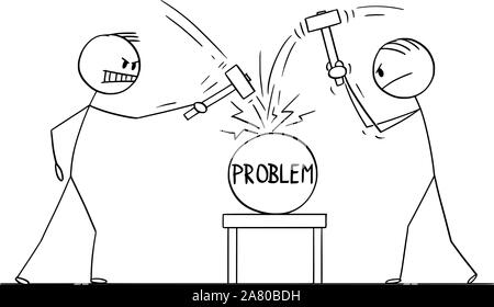 Business Problem Solving Vector. two people working together to solve a ...