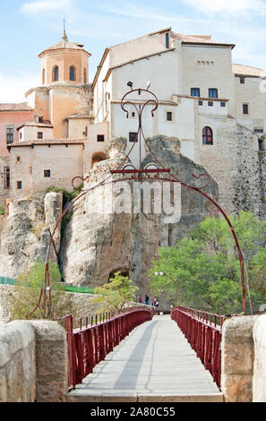 Cuenca Old Town approached by the foot bridge Stock Photo - Alamy