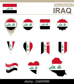 Iraq Star Flag. Iraqi Star Shape Flag. Republic of Iraq Country ...