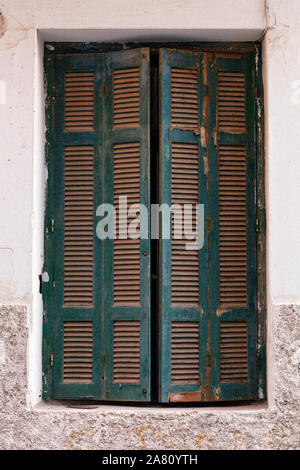 Blinds on the window. Ajar window Stock Photo - Alamy