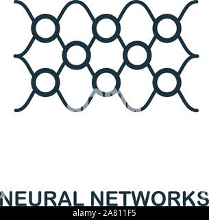 Artificial Neural Networks concept thin line horizontal minimal banner. Vector AI Networks ...