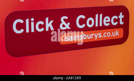 Signage, branding, logo and Click and collect desk at M&S Marks and ...