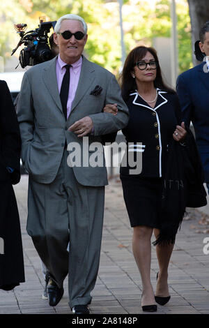 Roger Stone, his wife Nydia, left, and daughter Adria, leave federal ...