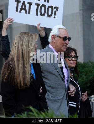 Roger Stone, and his wife Nydia, arrive at Federal Court for his ...