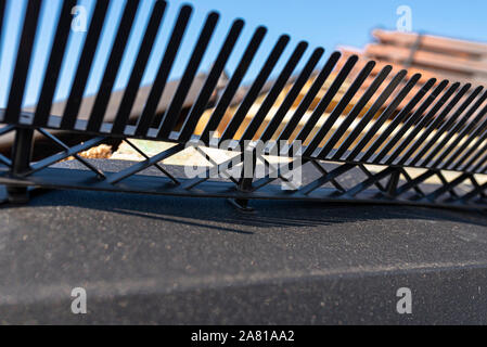 Eaves comb with ventilation grille mounted on the newly built roof ...